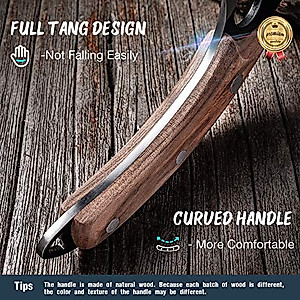 Golden Bird Viking Knife Meat Cleaver Knife Hand Forged Boning Knife with Sheath Butcher Knives High Carbon Steel Fillet Knife Chef Knives for Kitchen, Camping, BBQ