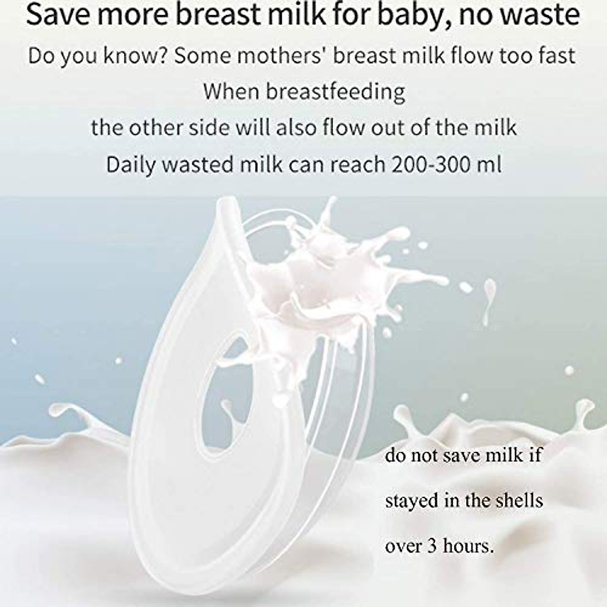 Breast Shells Milk Saver,2 Pack Breast Pump,Breastmilk Collector,Milk Anti-Flow Out,Protect Sore Nipples,BPA-Free Flexible Food Grade Silicon and PP Material,Skin Friendly