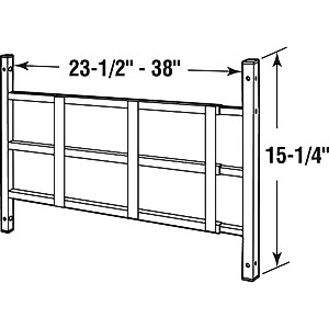 Prime-Line S 4752 Carbon Steel Fixed 3-Bar Window Grill for Home Security and Child Safety, 23-1/2 In. to 38 In., White (5 Sets)