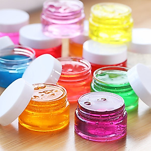 Empty 12 Pack Clear Plastic Storage Favor Jars Wide-mouth Plastic Containers with Lids for Beauty Products, DIY Making or Others (4 oz, White)