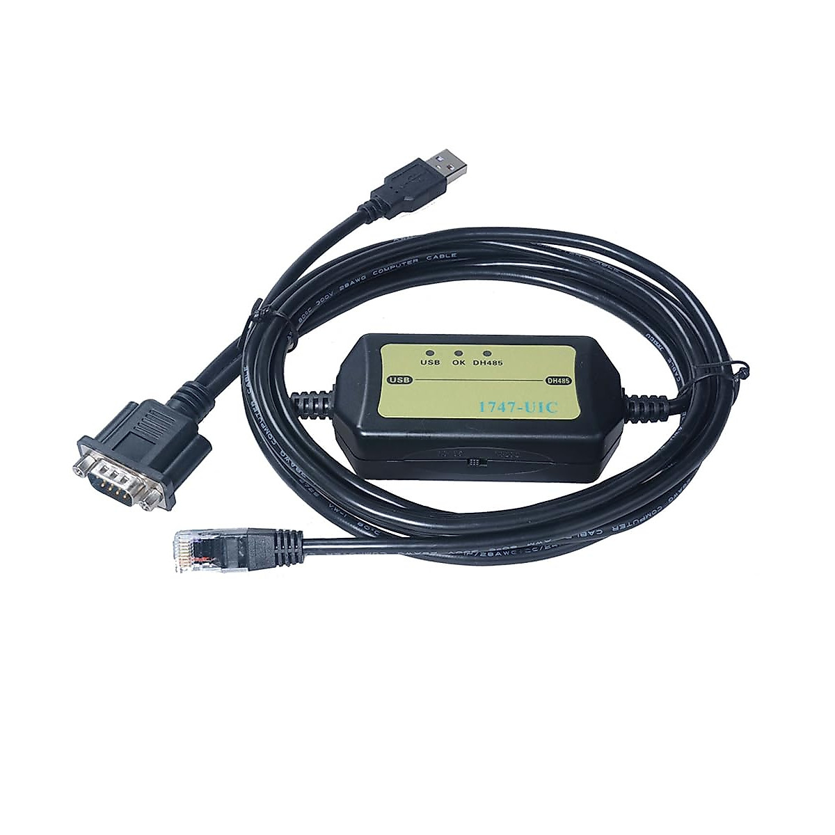 Avanexpress Twinklebay PLC Programming Cable Compatible with 1747-UIC USB to DH485 RS485 RS232 Interface Converter