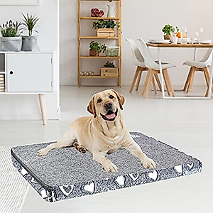 VANKEAN Dog Crate Mat Reversible Cool and Warm, Stylish Dog Bed for Crate with Waterproof Inner Linings and Removable Machine Washable Cover, Firm Support Dog Pad for Small to XX-Large Dogs, Grey
