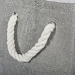 DII Woven Paper Storage Bin, Metallic Lurex, Gray, Medium Rectangle