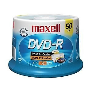 Maxell DVD Recordable Media - DVD-R - 16X - 4.70 Gb - 50 Pack Spindle - Bulk