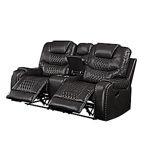 Acme Furniture Braylon Love Seats, Magnetite
