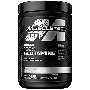Glutamine Powder | MuscleTech 100% Pure L Glutamine Powder | Post Workout Recovery Drink | L-Glutamine Powder for Men & Women | Muscle Recovery | Unflavored (60 Servings)
