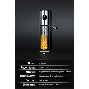 MISSOLO Oil Sprayer for Cooking, 100ml Glass Olive Oil Sprayer Mister, Oil Spray Bottle, Kitchen Gadgets Accessories, Oil Sprayer for Air Fryer, Cooking, Barbecue, Salad, Baking