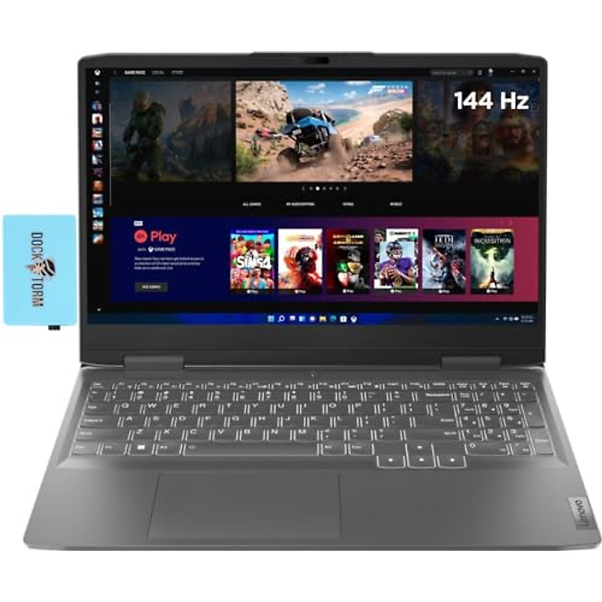 Lenovo LOQ Gaming Laptop 15.6" 144 Hz FHD IPS (8-Core AMD Ryzen 7 7840HS, GeForce RTX 4050 6GB, 8GB DDR5, 1TB PCIe SSD, Backlit KYB, WiFi 6, Bluetooth 5.2, Webcam, Win 11 Home) with Dockztorm Hub