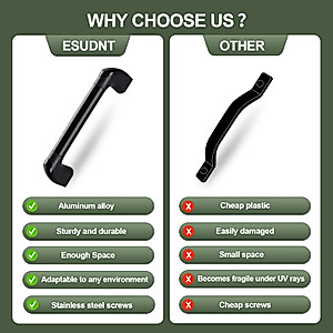 ESUDNT RV Grab Handle, Aluminum Automotive Entry Door Assist Bar for Camper, Trailer, Truck, Cargo Trailer, Boat (2 Pack,Black)