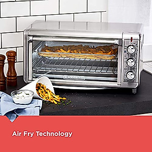 Black+Decker TO3265XSSD Extra Wide Crisp ‘N Bake Air Fry Toaster Oven, Silver, Fits 9" x 13" Pan