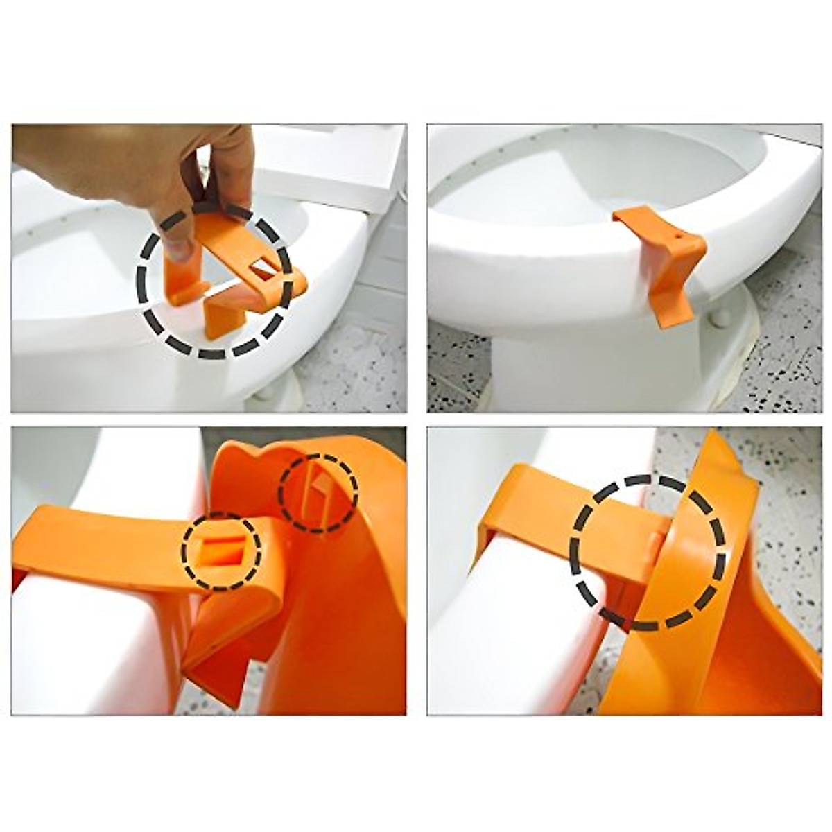 JD Kids Urinals with Clips on Toilet Bowl Potty Training for Boys Pee 5 Color Child (Orange)