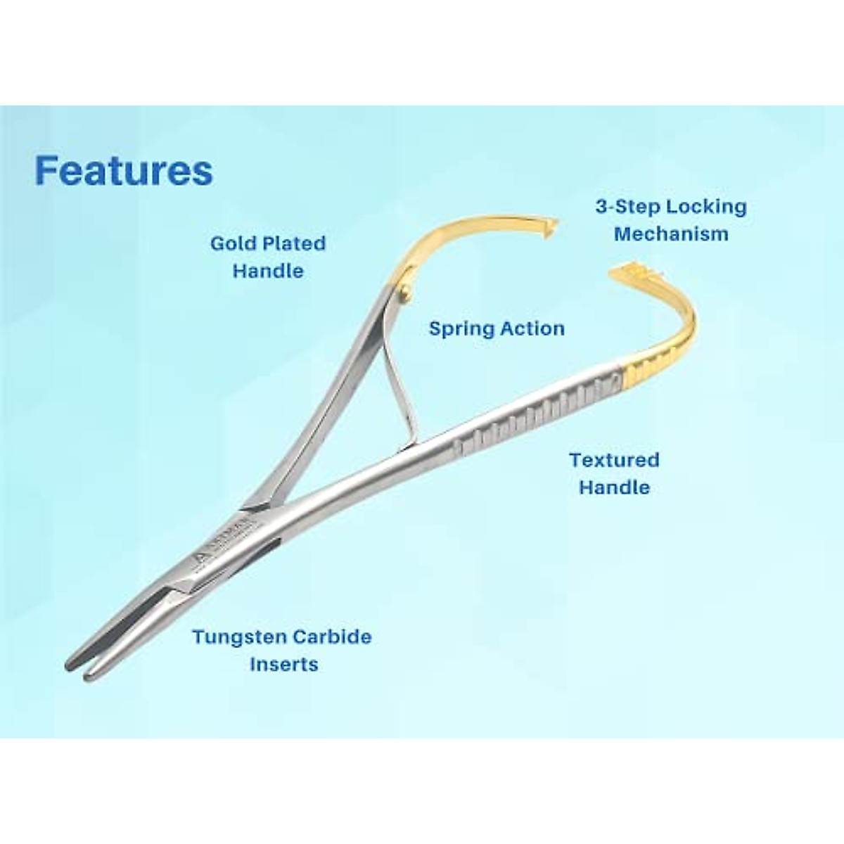 Mathieu Ligature Elastic Placing Pliers 5.5" with Tungsten Carbide Inserts, Separator Placer, Orthodontic Lace Back Tightener ARTMAN Brand