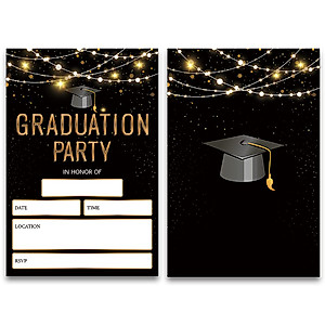 FujLoy 20 Cards with Envelopes, graduation party invitations 2024, 2024 College, High School, University Grad Celebration.（008）