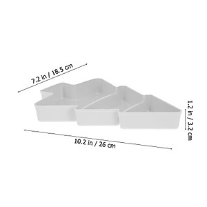 Tofficu Creative Christmas Tree Shape Serving Platter Fruit Plate Household Plastic Nuts Snacks Plates Portable Dishes Serving Tray for Xmas Holiday Party (White)