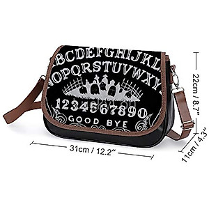 Ouija Board Black Fashion Leather Crossbody Handbag Satchel Tote Bag Shoulder Bag For Women Girls