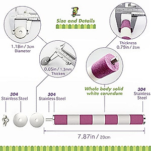 Duckiimo Bird Parrot Grinding Perch Stand, New Material Process Stone Not Drop Sand to Trim Nails and Beak with 304 Stainless Durable Toy for Cage Accessories., White Pink, White Gray (DKM220602)