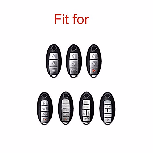 Royalfox(TM) 3 4 5 6 Buttons 3D Bling keyless Entry Remote Smart Key Fob case Cover for Nissan Murano Pathfinder Titan Maxima Sylphy Lannia Livina NV200 Tiida Teana Qashqai Sunny (Silver)