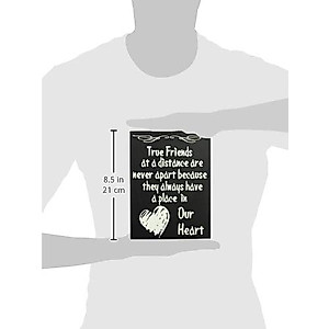 JennyGems Friend Gifts, Friends At a Distance Are Never Apart Wooden Sign, Going Away Gifts for Friends, Wall Hanging and Shelf Decor, Made in USA