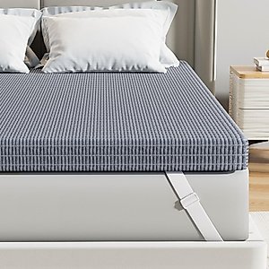 Firm Memory Foam Mattress Topper Queen - 4 Inch Charcoal-Infused Bed Topper for Back Pain Relief, Dual-Sided Firmness, CertiPUR-US Certified, Removable Cover
