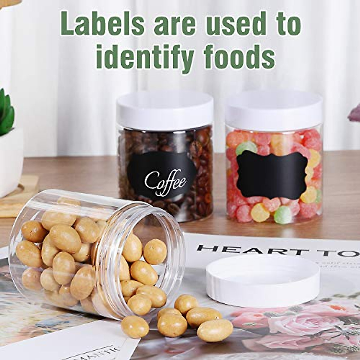 24Pack 8oz Plastic Jar Storage Container with White Lids Airtight Clear Wide-mouth Slime Storage Jars for Cosmetic Cream Light Clay