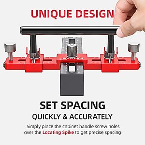 Enhanced Model Cabinet Hardware Jig,Adjustable Cabinet Handle Template Tool for Knobs,Handles and Pulls,Drawer Hardware Jig for Drawer Cabinet Installation,High Precise Woodworking Drill Guide