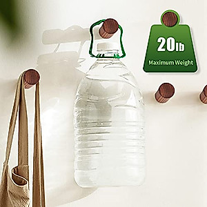 COCOYA Natural Wood Wall Hooks, 6Pack Minimalist Hat Hanger Easy Install Wall Mount Wooden Peg Knob Walnut Cute Simple Modern Small Room Decor, for Hanging Coat Towel Cap Bag Purses Jacket Backpack