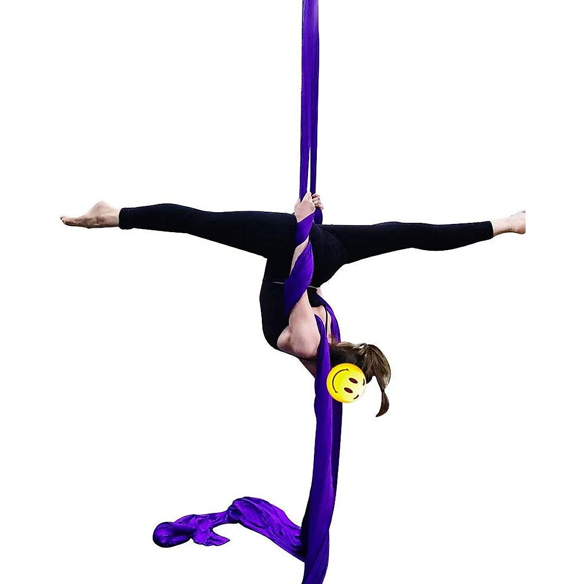 Dasking Premium Aerial Silks Equipment - Safe Deluxe Aerial Kit (Dark Purple)