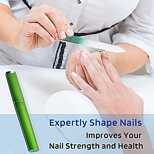 Crystal Glass Nail File with Case, 3 Pack Glass Fingernail File for Natural Nail Professional Manicure Tool Czech Glass File Double-Sided Etched Travel Nail File Stocking Stuffers Christmas Gifts