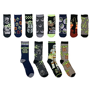 Hyp Star Wars Baby Yoda The Mandalorian Men's 12 Days of Socks in Advent Gift Box