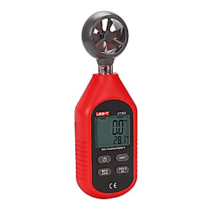UNI-T UT363 Handheld Anemometer Wind Speed Meter Wind Chill Air Temperature Gauge -14°F to 122°F (-10°C to 50°C) with LCD Backlit Max/Avg Data Hold