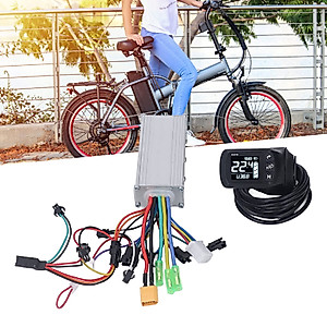 SPYMINNPOO Electric Bike Controller, 500W Brushless Motor Controller Controller with LCD Meter 36V 48V Ebike for E Scooter