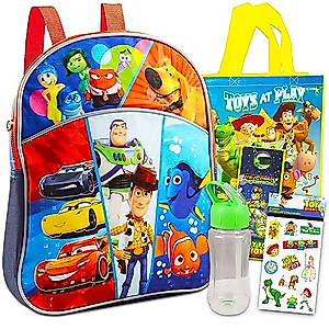 Toy Story Backpack for Toddlers - 11” Mini Toy Story Backpack, Water Bottle, Stickers, More | Pixar Backpack Kids