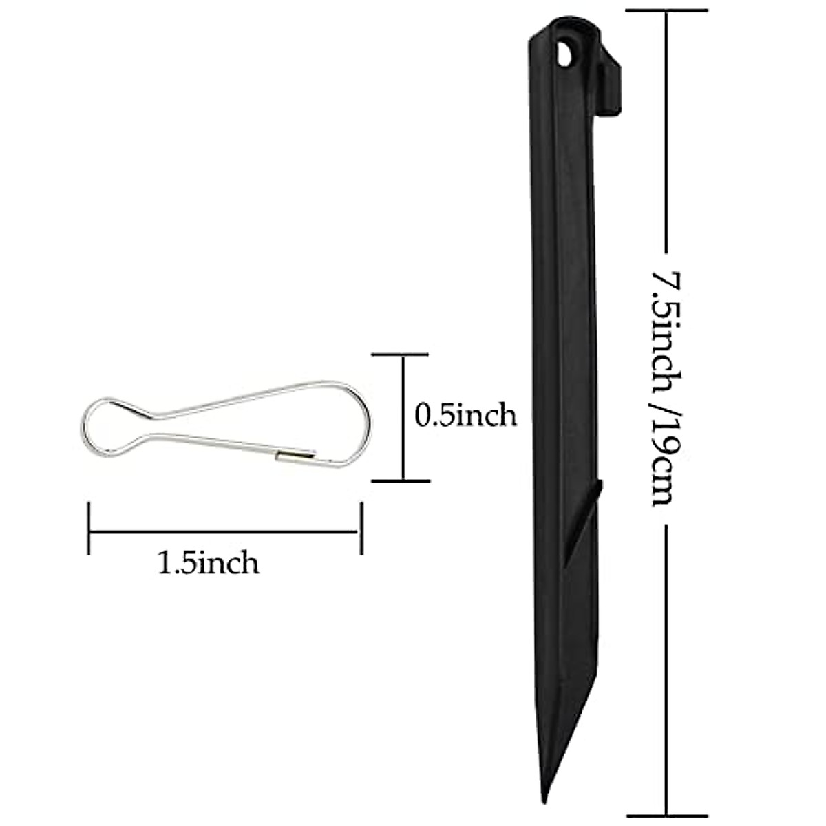 Fasezoomit Garden Stakes 7.5" Plastic Inflatable Tent Stakes & Tethers Hooks Yard Lawn Stakes for Halloween Christmas Inflatable Outdoor Holiday Yard Decorations (30 PCS)