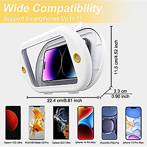 URROY 720° Rotating Shower Phone Holder Waterproof Anti Fog Universal Bathroom Phone Mirror Wall Mount Guardian Case Stand for Bathtub Kitchen Shower Accessories for All Cell Phone Up to 6.8"