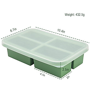 Bongpuda Soup Freezer Containers, Silicone Freezer Trays With Lid,Easy-Release,Reusable Freezer Storage Containers,For Freezing and Storing Broths,Sauces and Leftovers-2 Pack