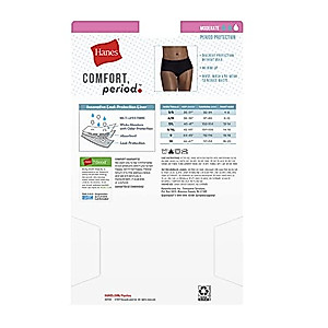 Hanes womens Fresh & Dry Light and Moderate Period 3-pack Boyshort Underwear, Multiple Options Available Boy Short Panties, 3 Pack - Assorted 1 Moderate Protection, 6 US
