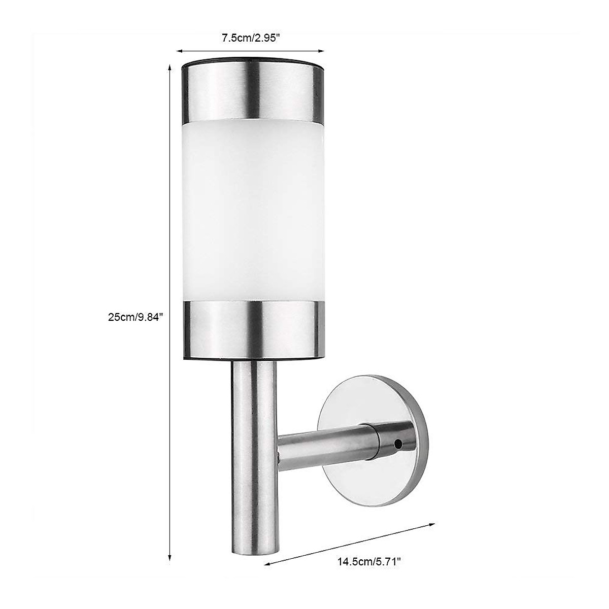 Mumusuki Solar Lights, 2 Pack Stainless Steel LED Solar Power Light Corridor Light Outdoor Wall Mount Lamp for Landscape Garden Yard Sensor Lamp Home Fence Decoration