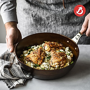 De Buyer MINERAL B Pro Carbon Steel Country Fry Pan - 11” - Ideal for Sauteing, Simmering, Deep Frying, Stir Frying & One-Pan Meals - Naturally Nonstick - Made in France