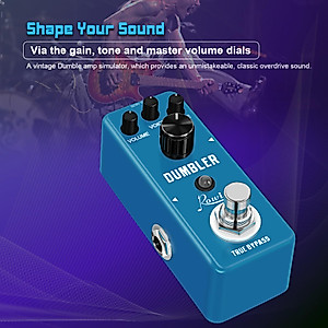 Rowin Analog Dumbler Overdrive Pedal for Guitar and Bass True Bypass