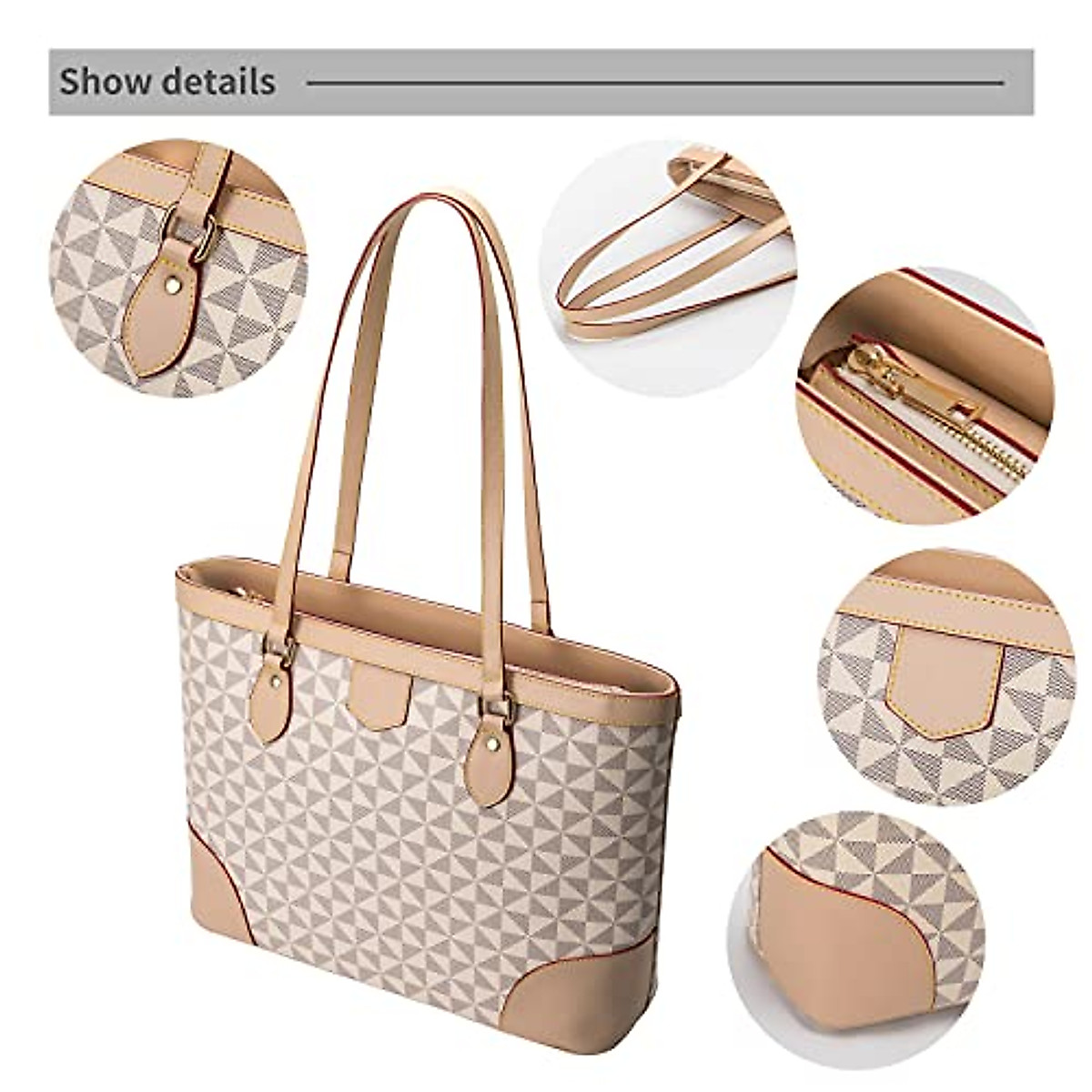 Lacel Urwebin Bags for Women Fashion Designer White Large Capacity Tote Top Handle Satchel Leather Shoulder Bag Handbag