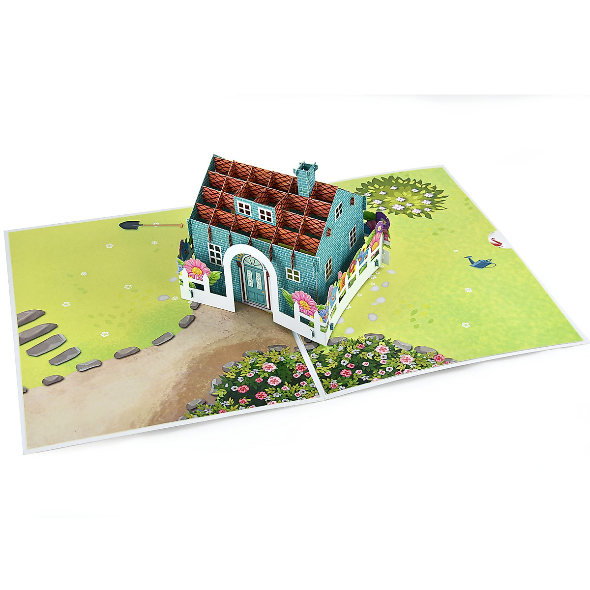 Teabug Cards New Home Card, House Pop Up Card, Congratulations for New Home, Realtor, House Warming, Birthday, Mothers Day, Father's Day, Retirement