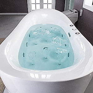 WOODBRIDGE 71" x 31 1/2" Whirlpool Water Jetted and Air Bubble Freestanding Bathtub , B0034