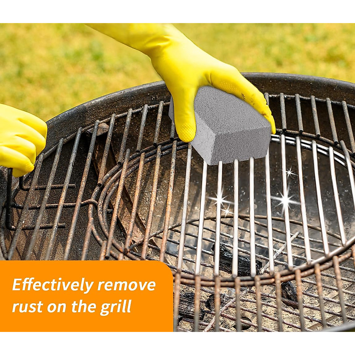 4TH Pumice Stone for Grill Cleaning,Heavy Duty Cleaning Brick,Easy to Remove Stubborn Stain for Griddle/Swimming Pool/BBQ Outdoor/Toilet Bowl/Stove - Grey,4 Packs
