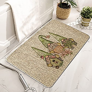 GAGEC Spring Door Mat Gnomes Flower Holiday Doomat Entrance Rug Farmhouse Home Kitchen Decoration Bathroom Floor FFront Door Mat Outdoor 17 x 27 Inch