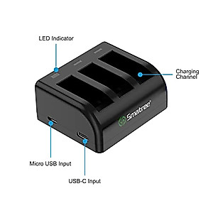 Smatree Batteries Compatible for GoPro Hero 11,Hero 10,Hero 9 Black, 3 Pack 1800mAh Replacement Batteries Fully Compatible with GoPro 11/10/ 9 Original Charger and Battery, USB Quick Charger.