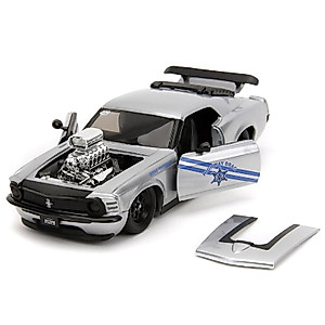 1970 Boss 429 Silver Metallic Highway Drag - Drag Trooper Bigtime Muscle Series 1/24 Diecast Model Car by Jada 35021