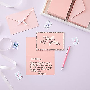 48 Pack Pink Blank Cards and Envelopes, 4x6 Printable Greeting Cards for Baby Showers, Thank You Notes, Wedding Invitations, Birthdays