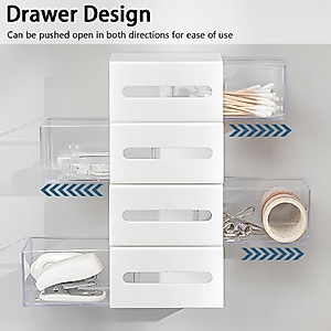 Wall Mounted Qtip Holder Dispenser,Bathroom Organizers and Storage for Cotton Ball,Cotton Swab,Cotton Round Pads,Floss Picks - Bathroom Accessories Set Office Dresser Organizer,No Drilling(3 Pack)