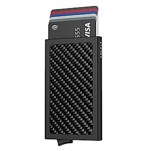 VULKIT Pop Up Wallet, Slim Minimalist Credit Card Holder For Men and Women RFID Blocking Mini Metal Case