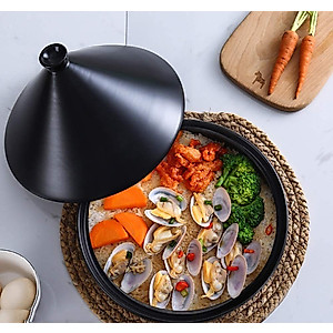 Ceramic Tagine Pot Red Ceramic Tagine Pot|30 cm Braiser Pan with Ceramic Lid|Slow Cooker Without Lead Cooking Healthy Food (Color : Red, Size : 125×145cm(49x57inch))